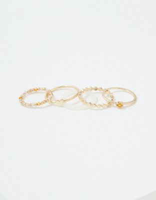 AEO Neutral Beaded Ring 5-Pack