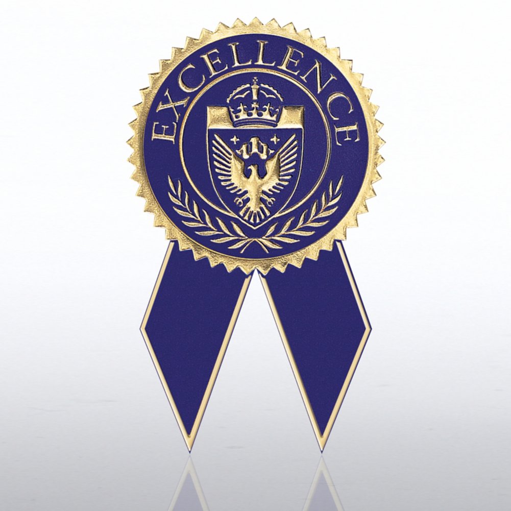 Certificate Seal with Ribbon - Excellence - Blue/Gold at Baudville.com