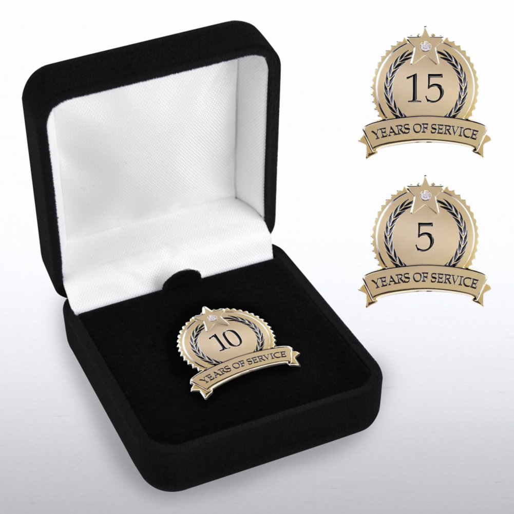Anniversary Lapel Pin - Star Laurels with Gem at Baudville.com