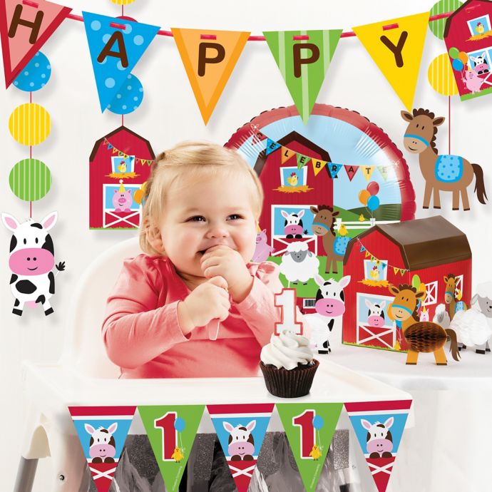 Creative Converting™ 11-Piece Farmhouse Fun 1st Birthday Party Décor ...