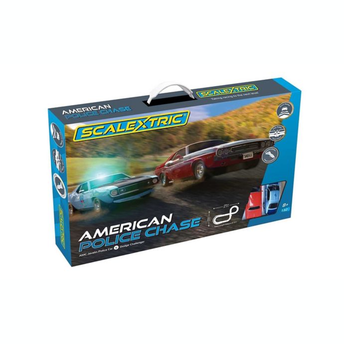 Scalextric American Police Chase Javelin Challenger Car Racing Set ...