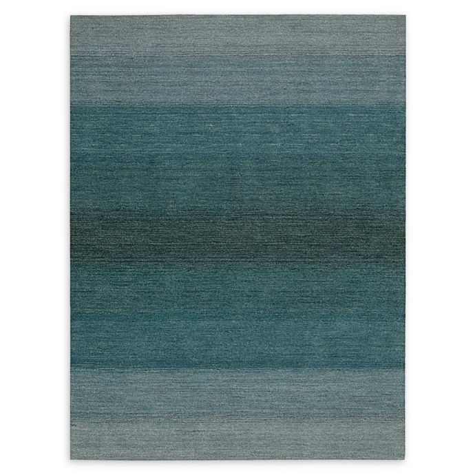 Calvin Klein by Nourison Linear Glow Rug in Aqua | Bed Bath & Beyond