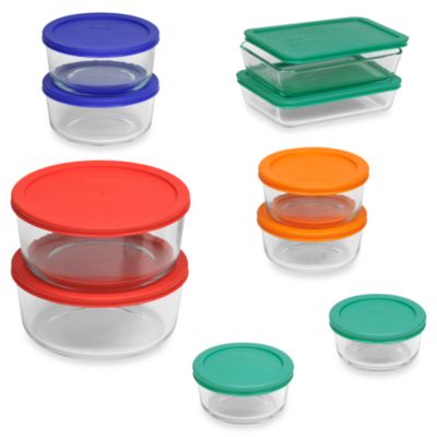 Pyrex® Storage Plus 20-Piece Container Set with Color Lids - Bed Bath ...