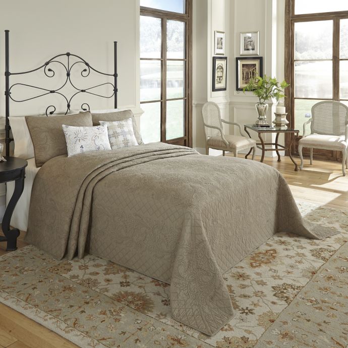 Nostalgia Home™ Valinda Reversible Bedspread in Mocha | Bed Bath & Beyond