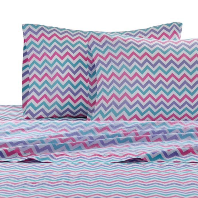 Julissa Chevron 180-Thread-Count Sheet Set | Bed Bath & Beyond