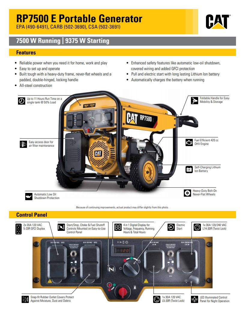 Cat | Specification Sheets | Caterpillar