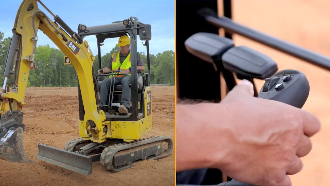 Mini Excavator Stick Steer and Cruise Control | Cat | Caterpillar