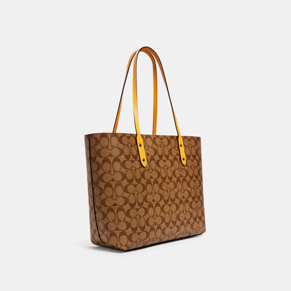 COACH 76636 - TOWN TOTE IN SIGNATURE CANVAS - QB/KHAKI HONEY | COACH ...