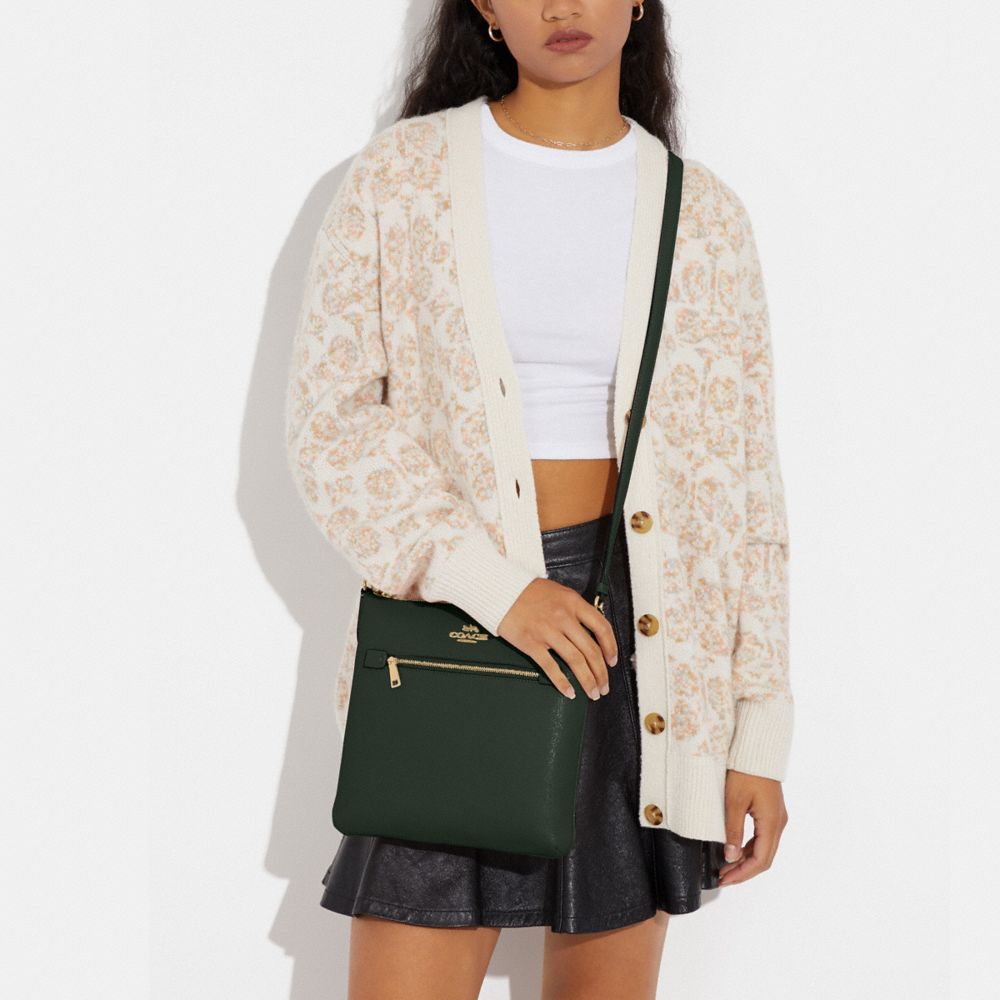 COACH C1556 - ROWAN FILE BAG - GOLD/AMAZON GREEN | COACH HANDBAGS