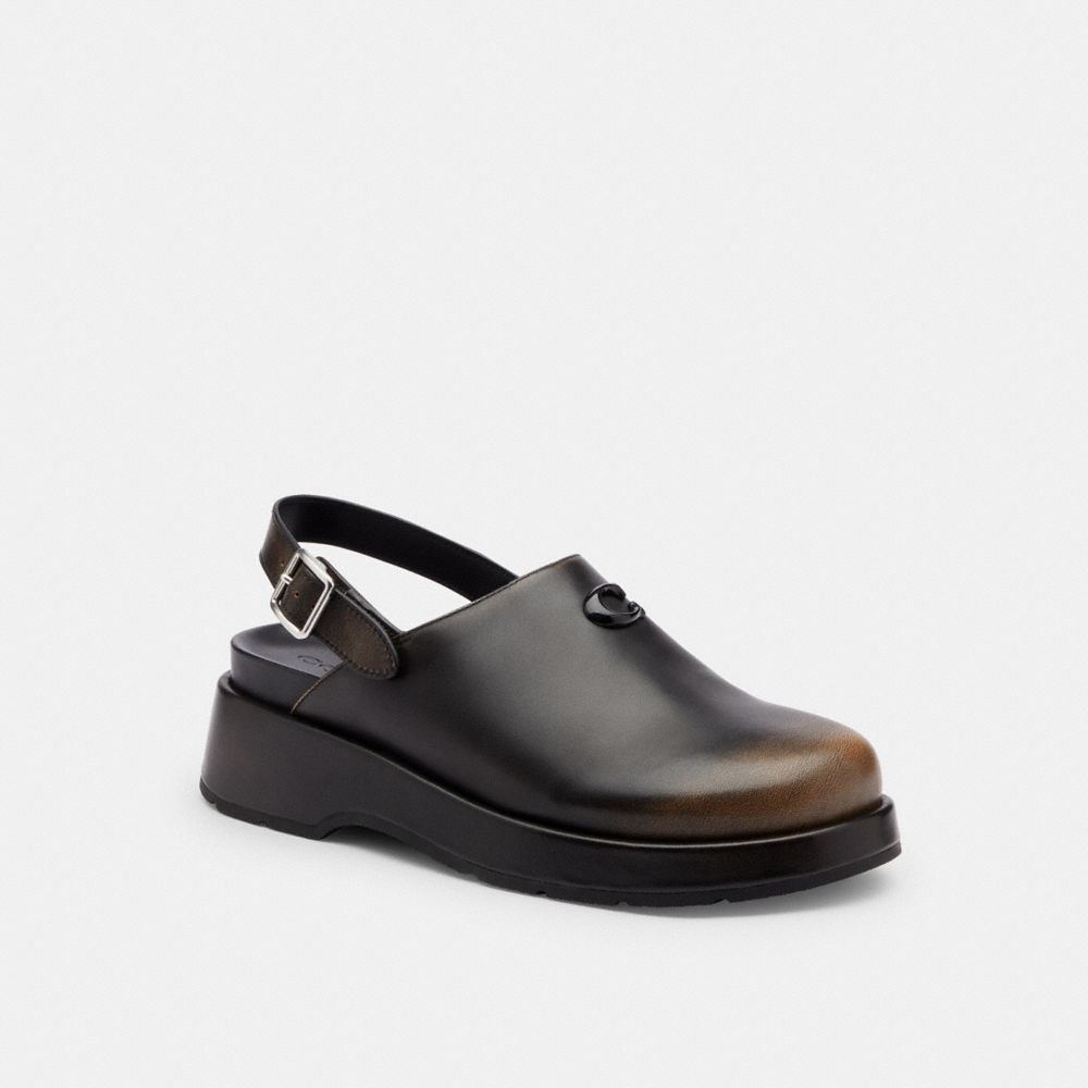 Sculpted C Loved Leather Platform Clog