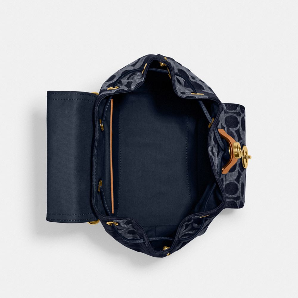 코치 공식 온라인 스토어 - 리야 백팩 21 인 시그니처 데님 CJ833 B4/BL