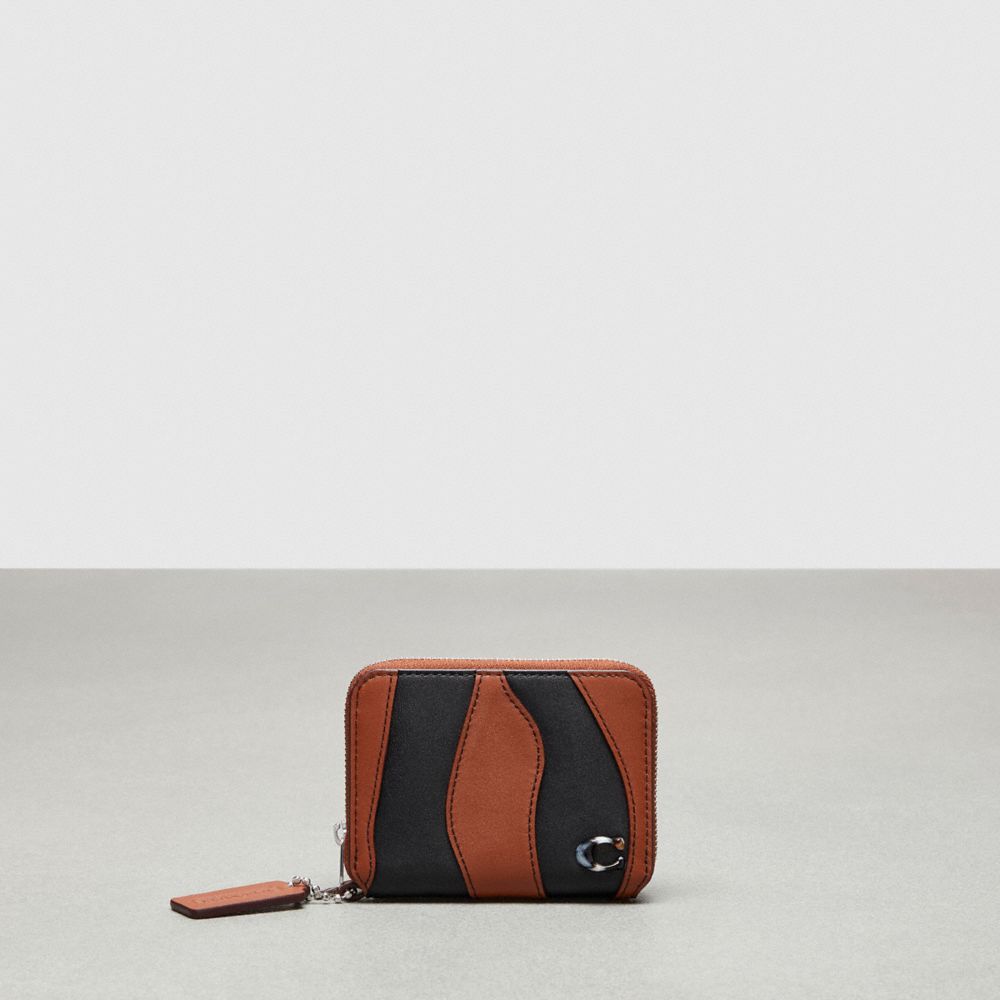 Zip Around Wallet In Wavy Stripe Upcrafted Leather
