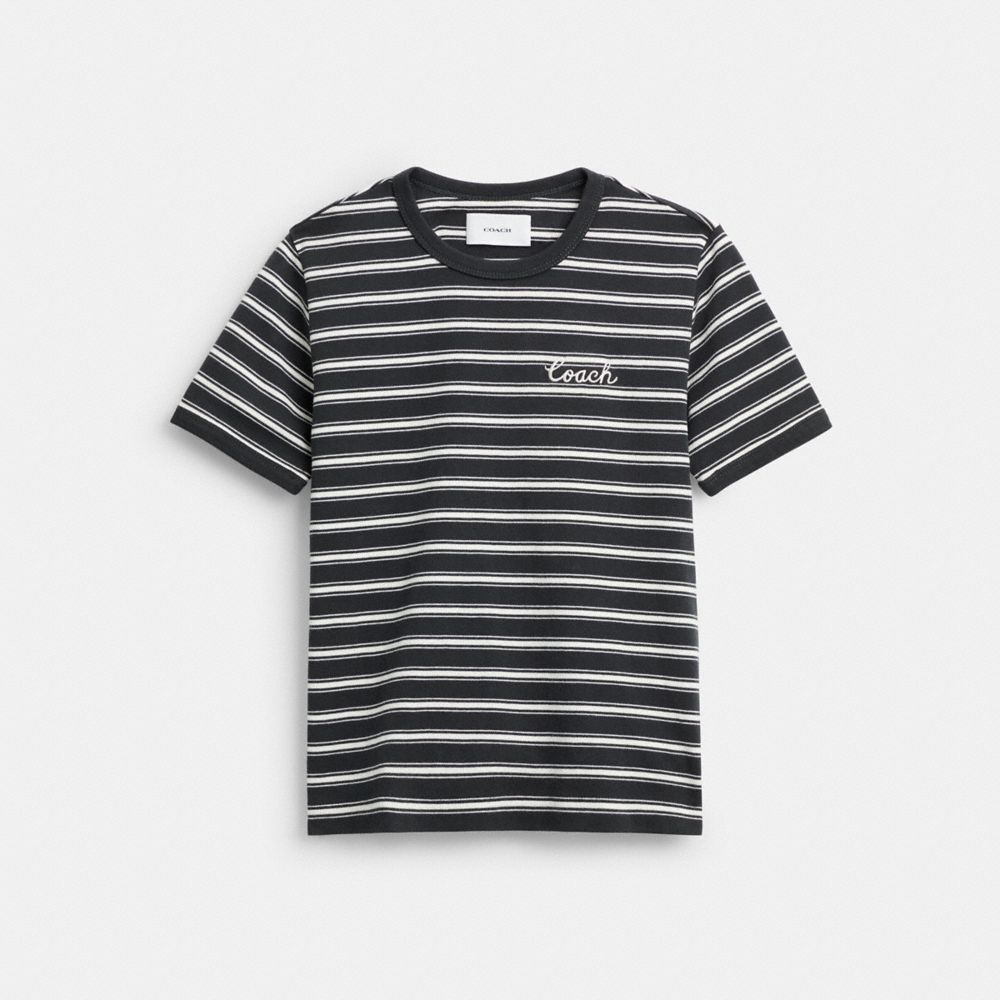 STRIPED SIGNATURE RINGER T-SHIRT IN ORGANIC COTTON