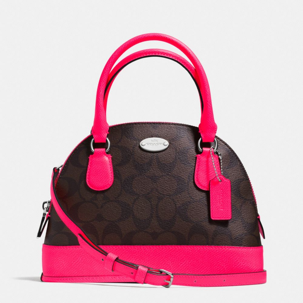 COACH F34710 - MINI CORA DOMED SATCHEL IN SIGNATURE COATED CANVAS ...