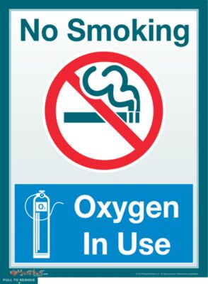 No Smoking, Oxygen In Use Sign - BodyPartChart Official Site