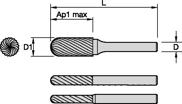 Burs - Series SC Cylindrical Ball Nose