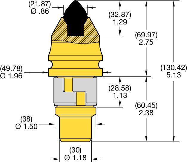 38/30mm Systems - 38/30mm Step Shank Conicals