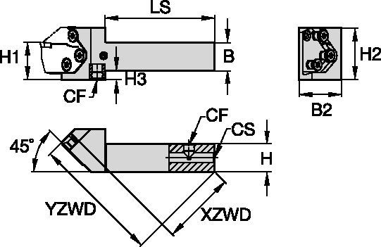 Grooving and Cut-Off Grooving, and Cut-Off • Square Shank
