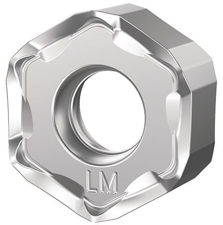 Milling insert with optimized rake face • Honed cutting edge