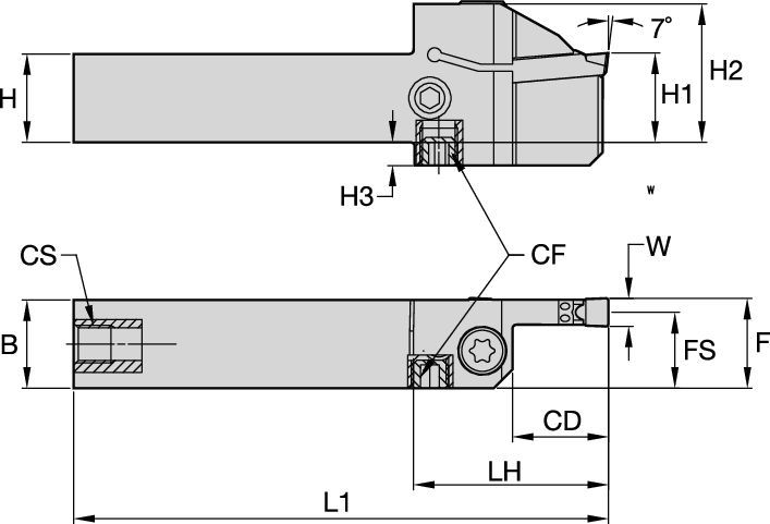 Grooving and Cut-Off A4™ Integral Toolholders