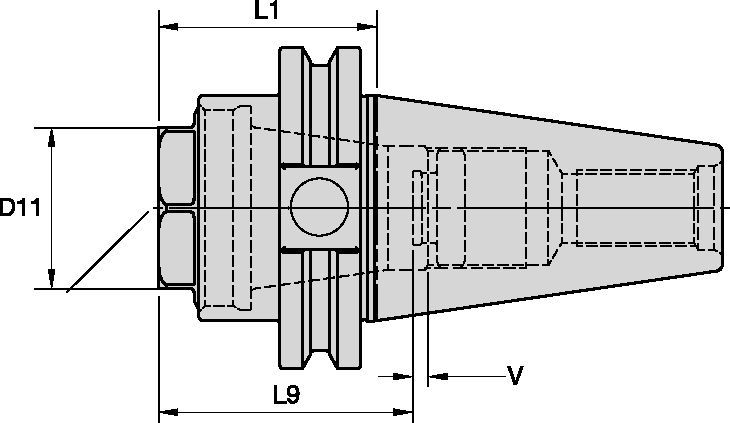 CAT40 Shank Tools - ER Single-Angle Collet Chucks Short