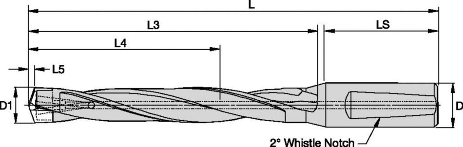 Modular Drills Modular Drilling • Whistle Notch™ Shank (WN)