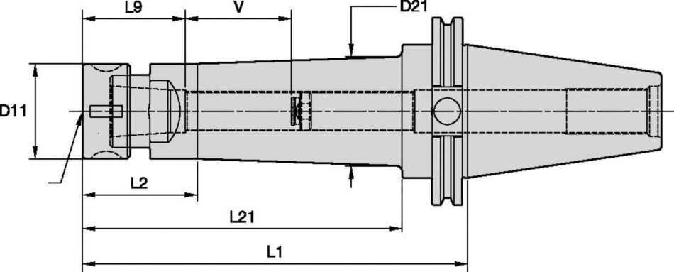 CAT50 Shank Tools - TG Single-Angle Collet Chucks