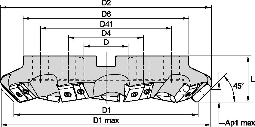 MEGA 45° • Heavy-Duty Face Milling - Shell Mills