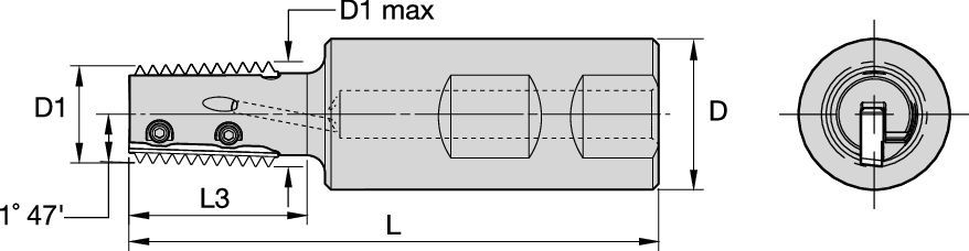 TM Series - TMT25 • Weldon® Shank • Conical Threads