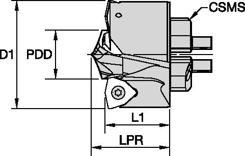 Modular Drills - Modular Drilling • Drill Head with DFT inserts