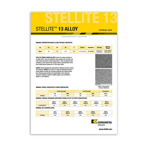 Stellite 13 Alloy – Stellite
