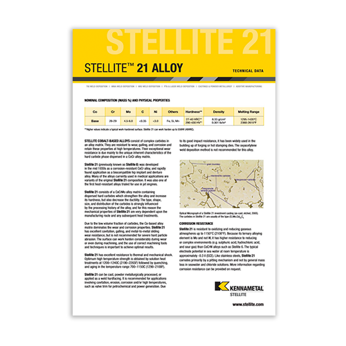 Stellite 21 Alloy – Stellite
