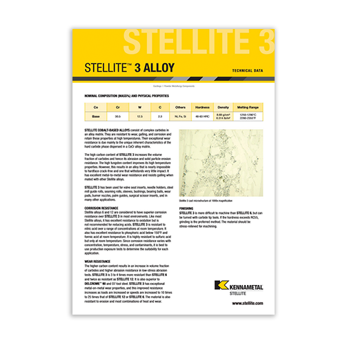 Stellite 3 Alloy – Stellite