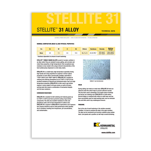 Stellite 31 Alloy – Stellite