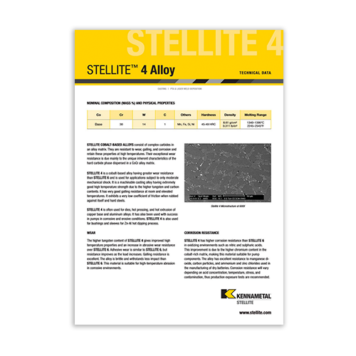 Stellite 4 Alloy – Stellite