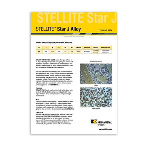 Stellite Star J Alloy – Stellite