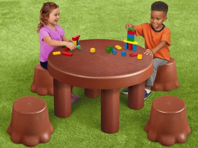 Indoor/Outdoor Table & Tree Seats at Lakeshore Learning