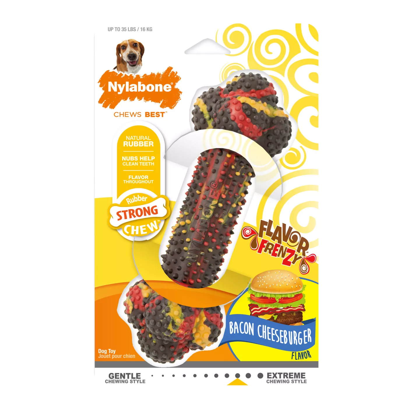 Nylabone® Flavor Frenzy Bacon Cheeseburger Chew Dog Toy