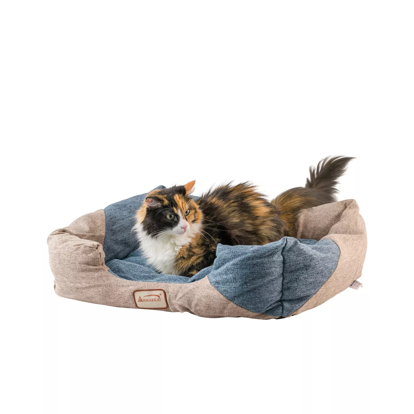 Armarkat Cornflower Blue & Beige Cuddler Cat Bed