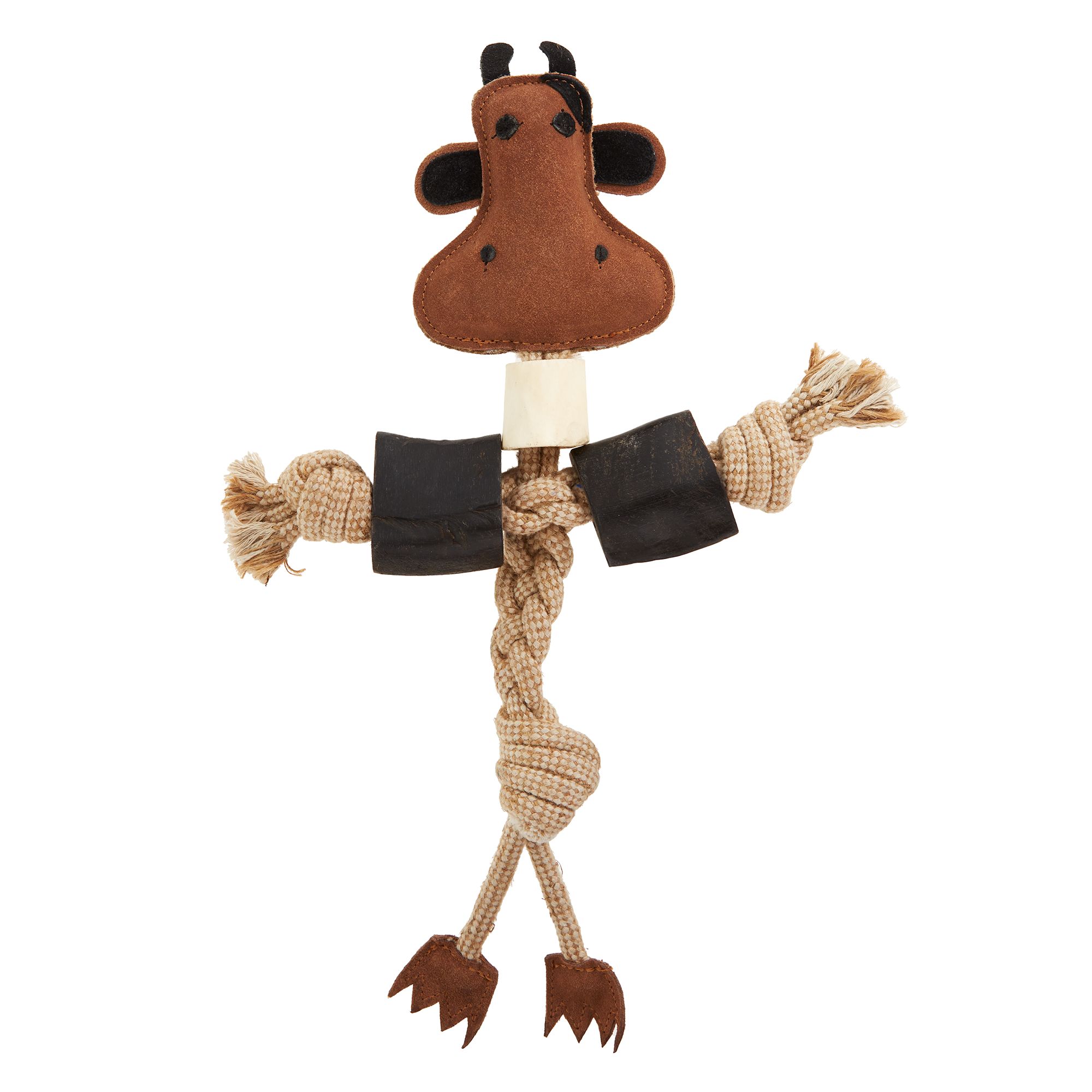 Top Paw® Suede Cow with Knotted Rope Dog Toy | dog Rope & Tug Toys ...
