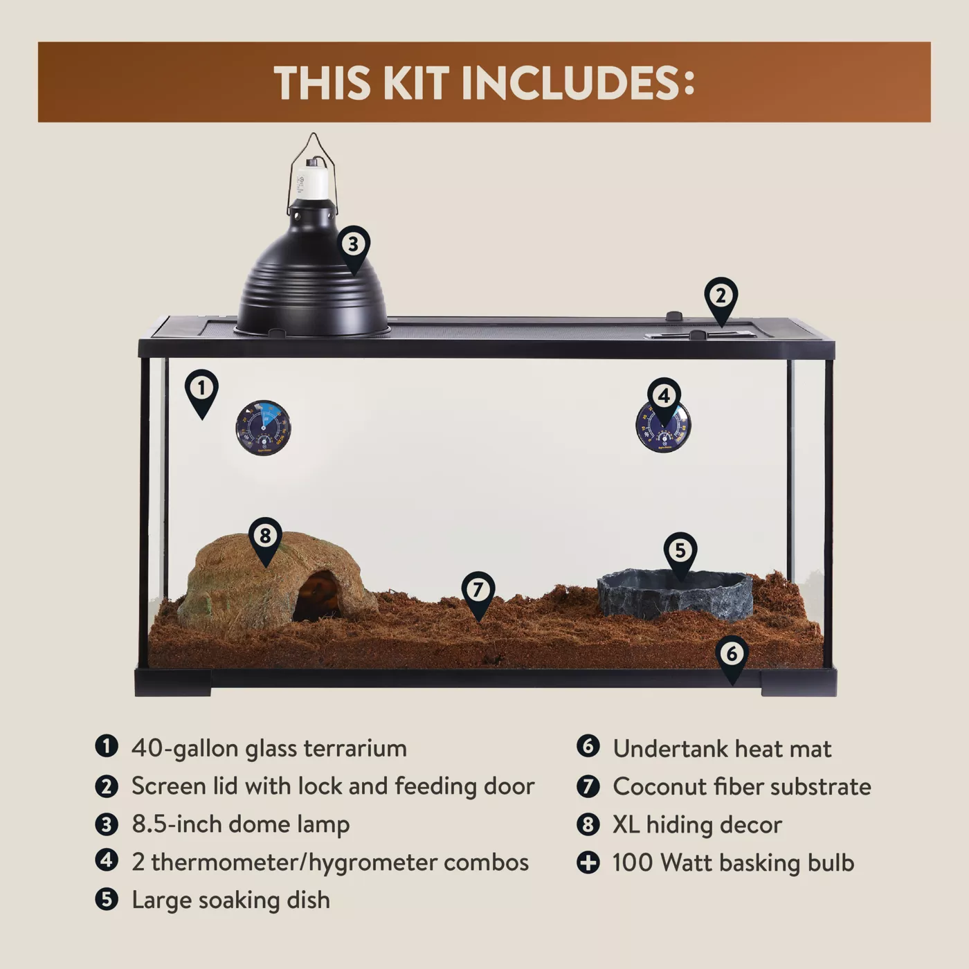 Thrive Temperate Reptile Terrarium Essentials Kit - 40 Gallon