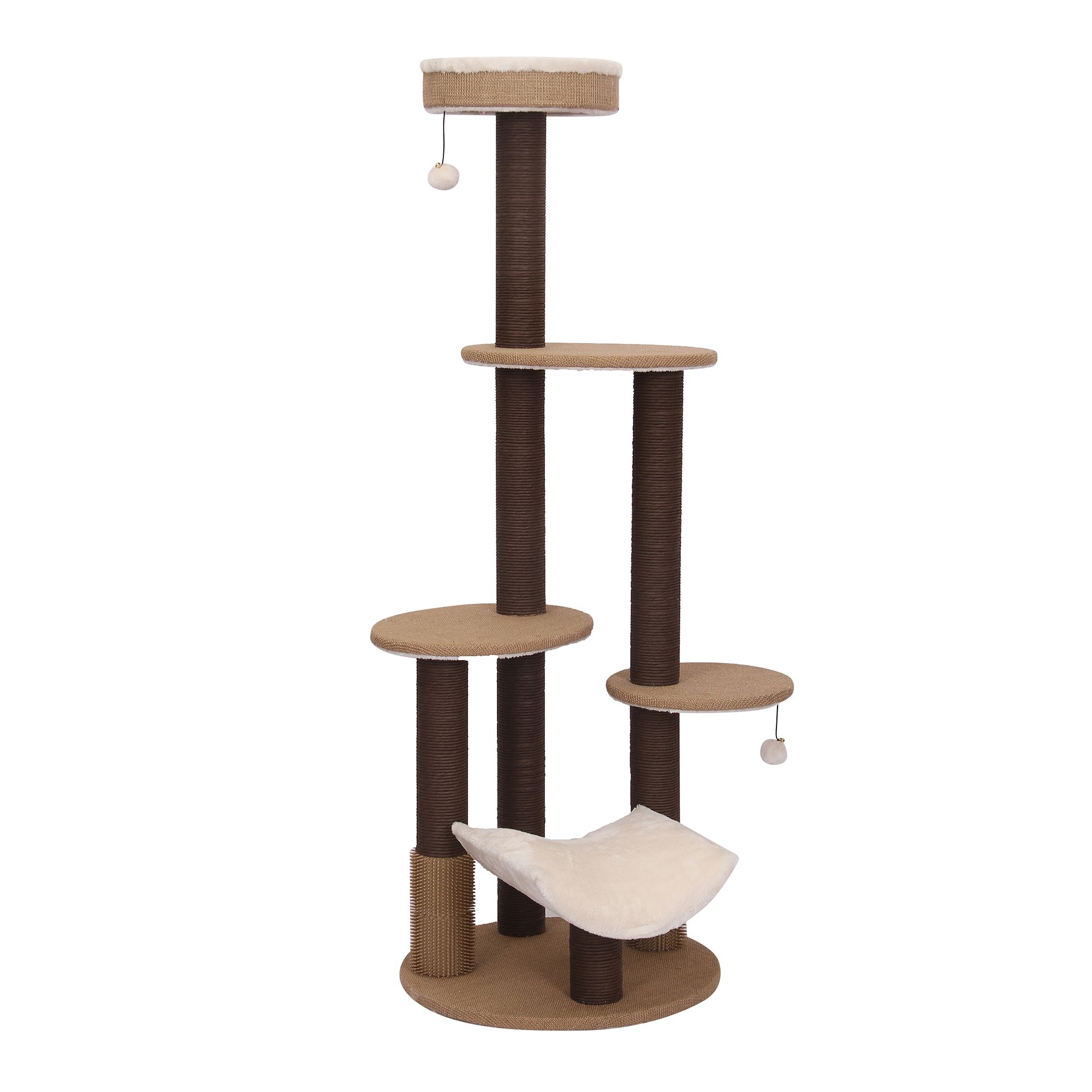 PetPals 61-in Clement Jute & Paper Rope Cat Tree, Beige | cat Furniture ...