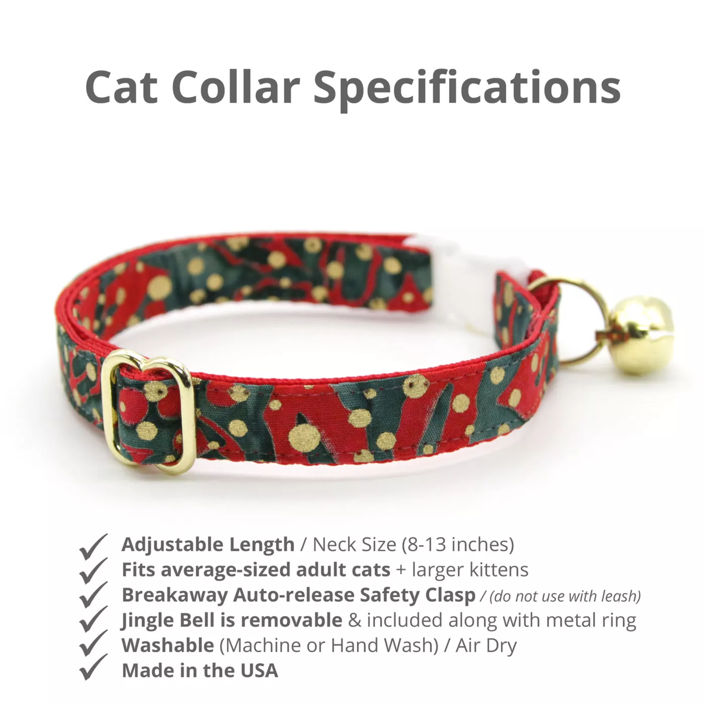 Made By Cleo® Joy Christmas Breakaway Cat Collar