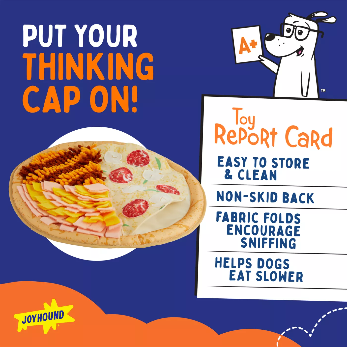 Joyhound Classroom Snuffle Puzzle Pizza Burrow & Play Mat Dog Toy