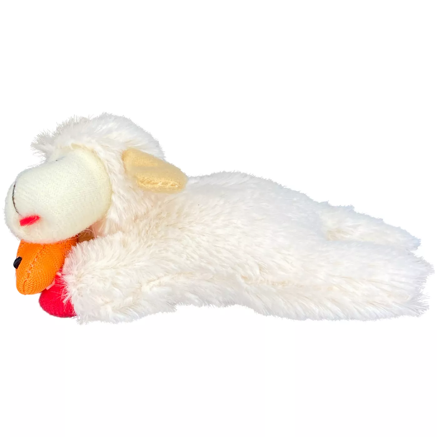Multipet® Lamb Chop Cat Holding Sparkle Orange Fish Cat Toy