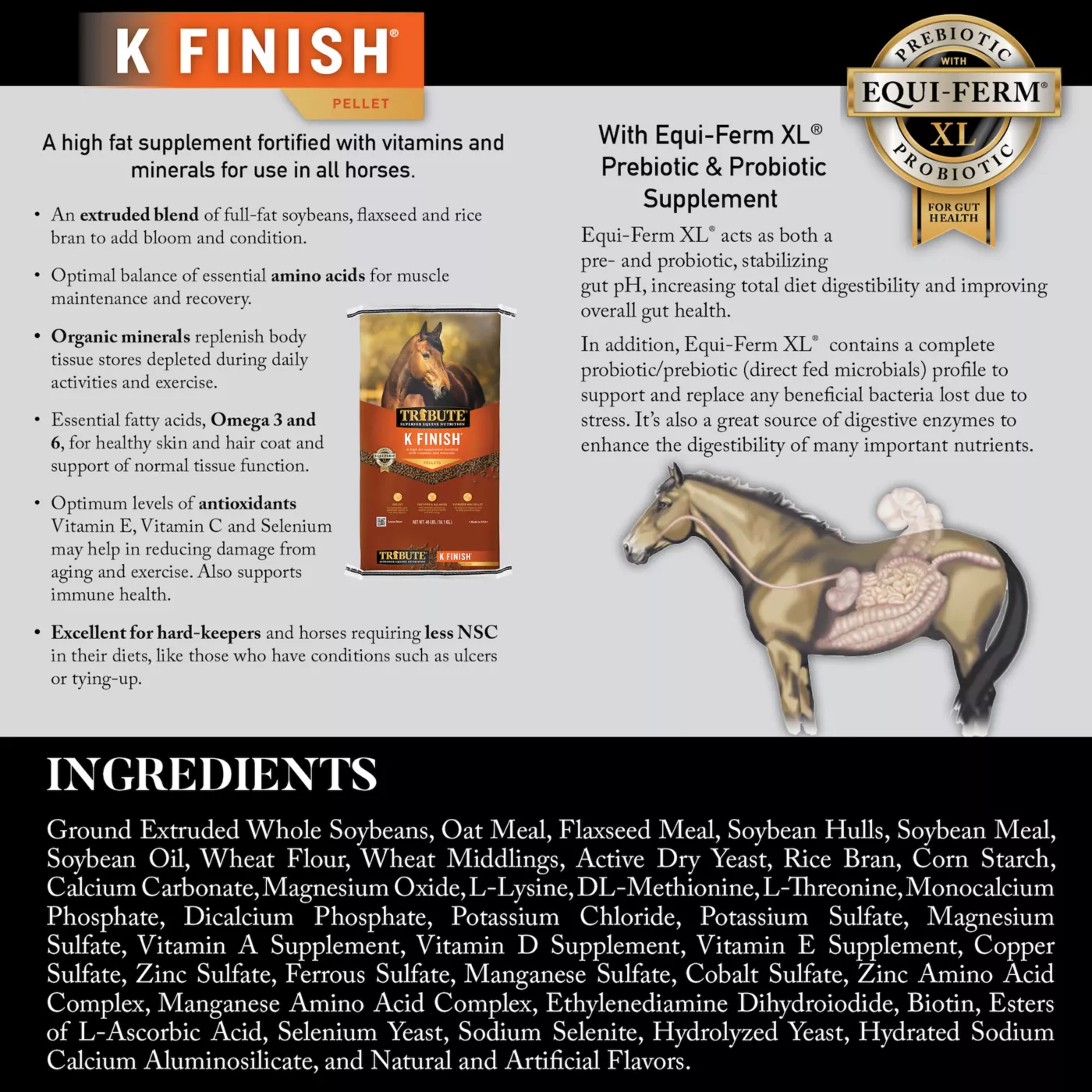 Tribute Equine Nutrition® K Finish® Fat Supplement