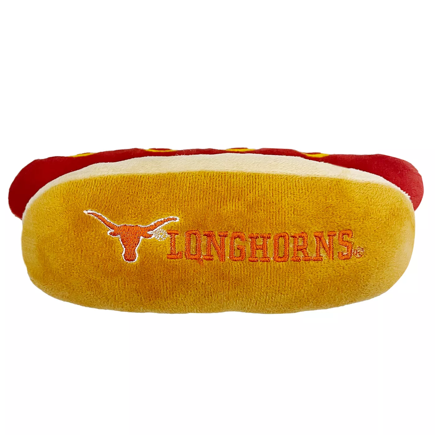 Pets First Texas Longhorns Plush Hot Dog Dog Toy
