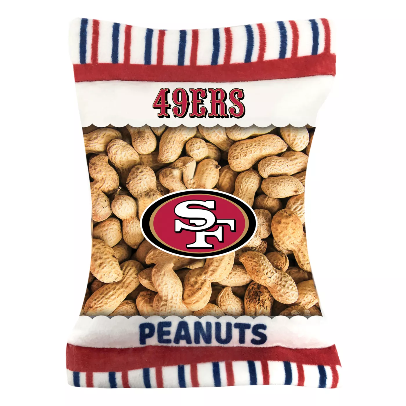 Pets First San Francisco 49ers Plush Peanut Bag Dog Toy