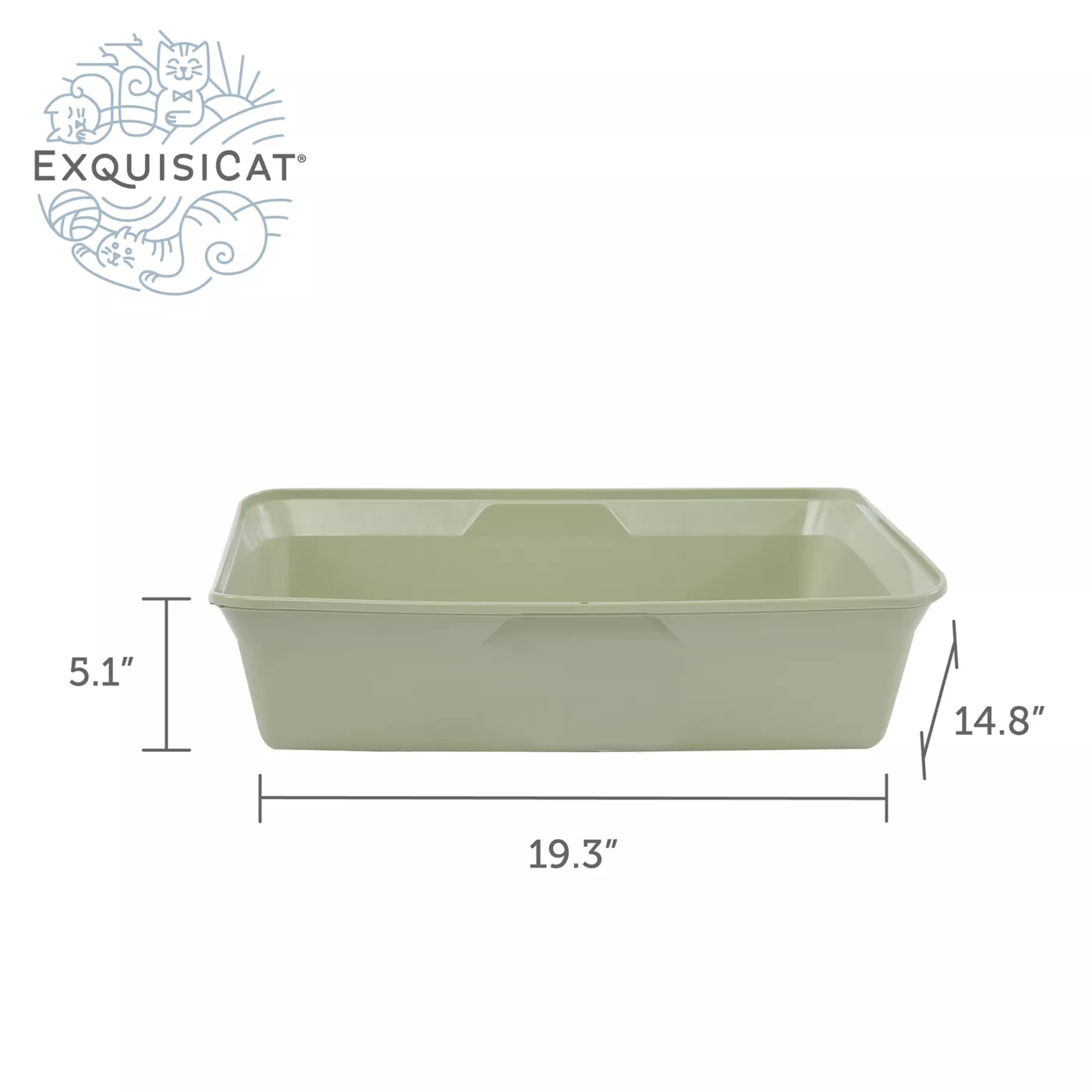 ExquisiCat Sage Open Litter Box with Storage