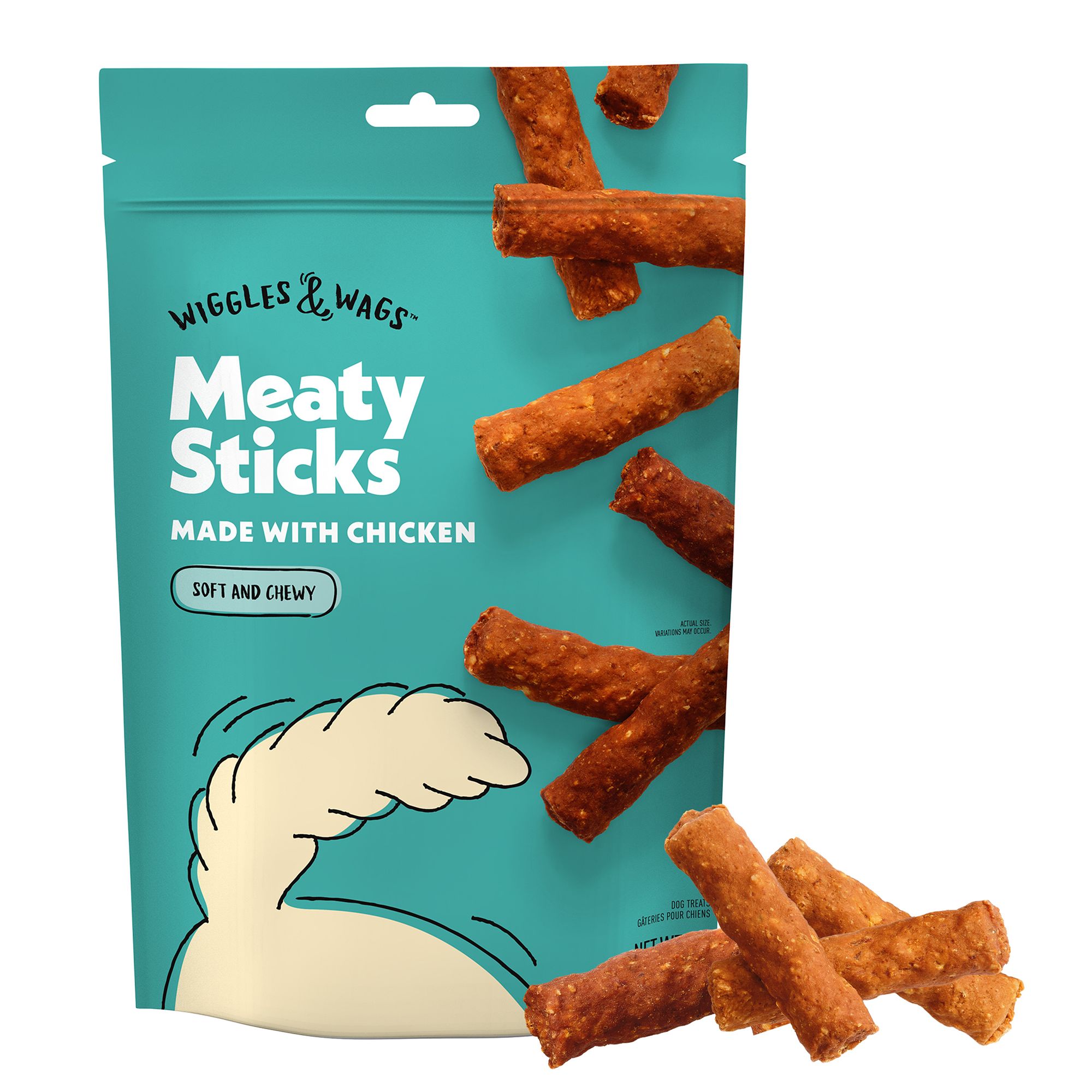 Wiggles & Wags Chicken Meaty Sticks Dog Treats 16 OZ